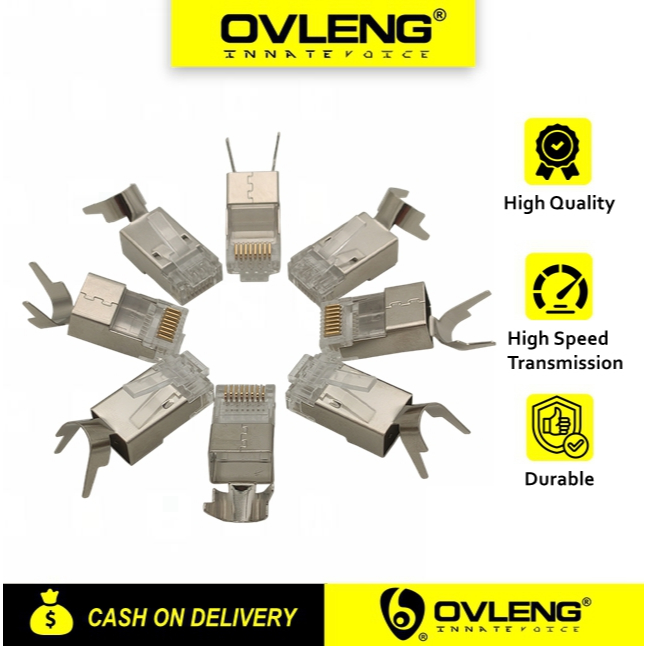 CAT7 Plug RJ45 connector cat 7 crystal plug shielded FTP RJ45 modular ...