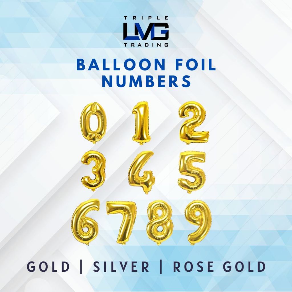 BALLOON FOIL NUMBERS ( GOLD, SILVER & ROSE GOLD ) | Shopee Singapore