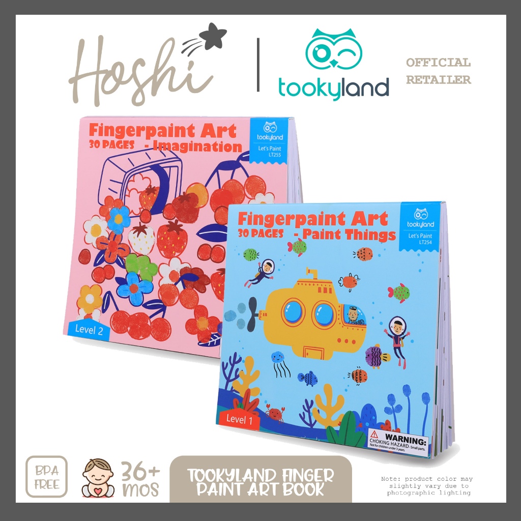 Hoshi Baby x Tookyland Finger Paint Art Coloring Book, Arts & Craft Toy ...