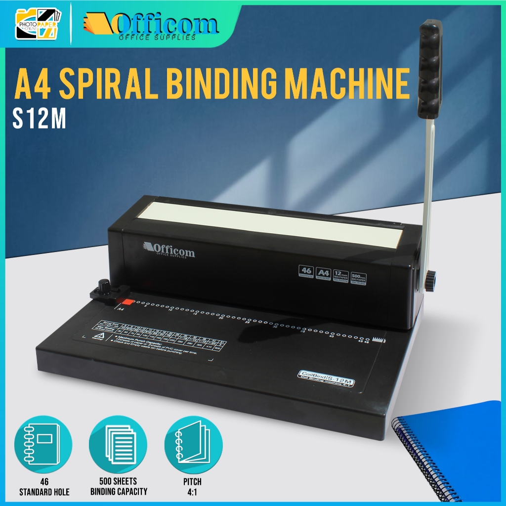Officom Spiral Coil Binding Machine |S12M A4 Size| | Shopee Singapore
