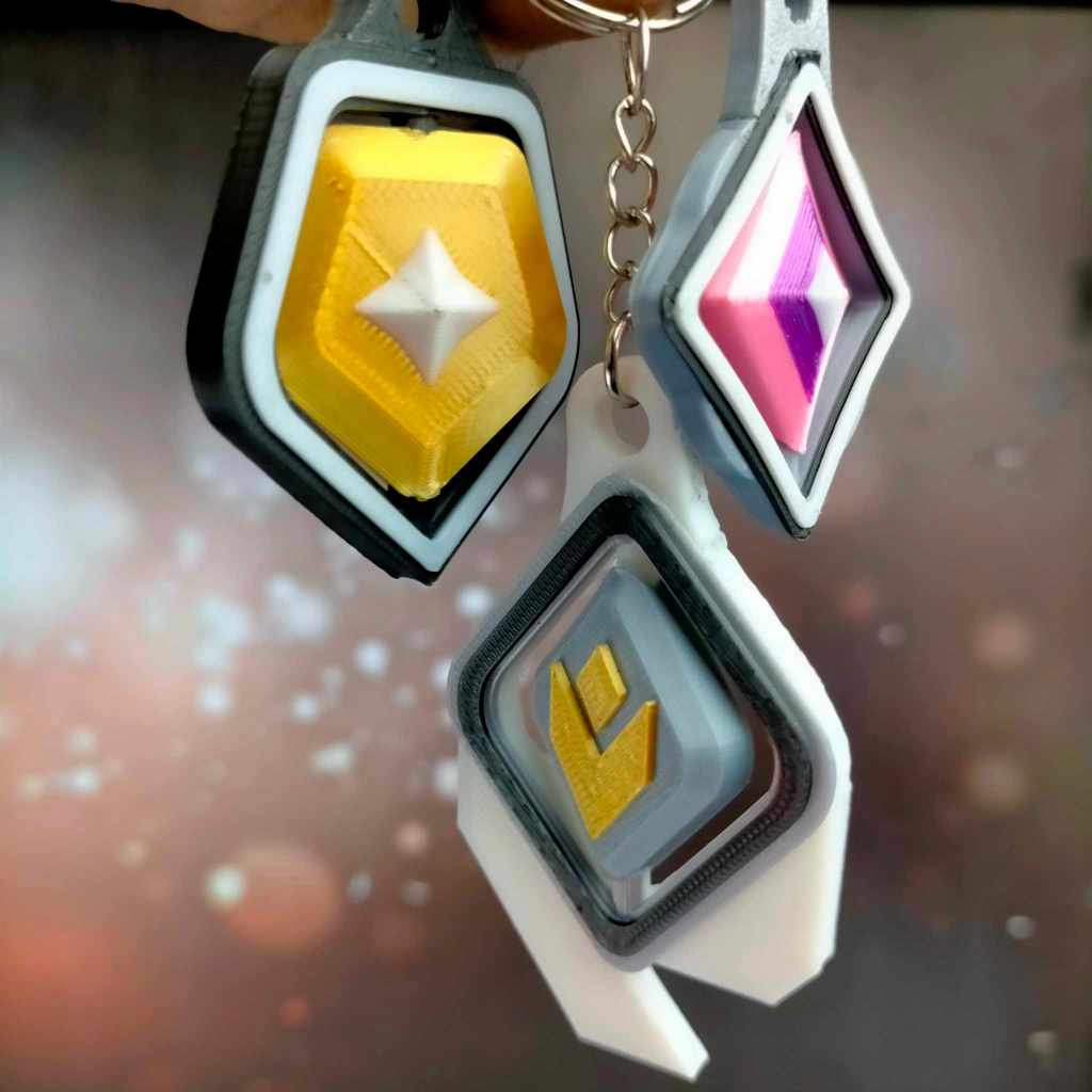 Valorant Rank Spinning Keychain | 3D Printed | Choose Your Rank ...