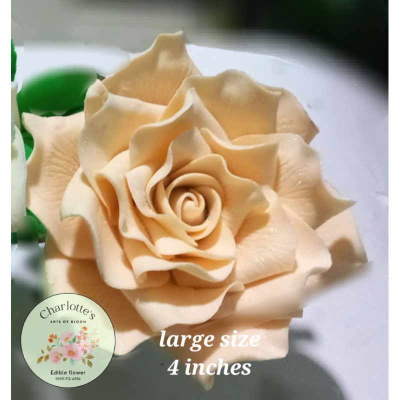 EDIBLE GUM PASTE BIG ROSE CAKE TOPPER | Shopee Singapore