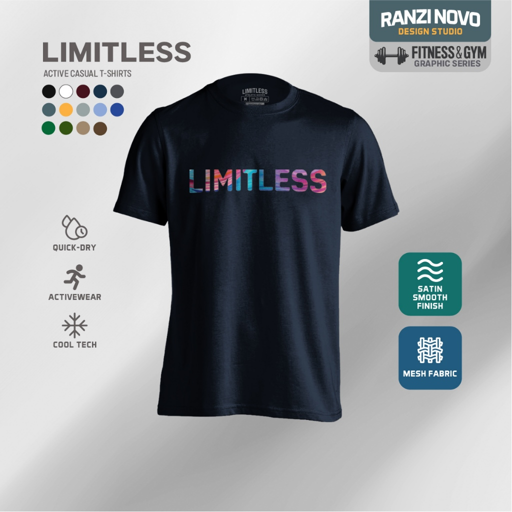 Limitless Drifit Shirt Men's Activewear Eco-Dry Tshirt for Crossfit ...