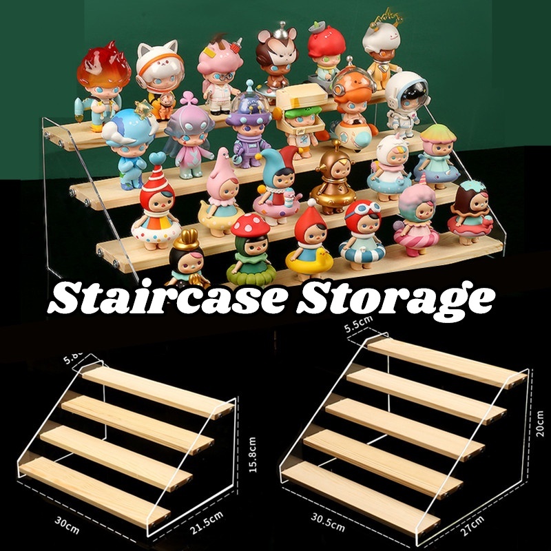 POP MART Blind Box Storage Display Shelf Transparent Step Doll Display ...