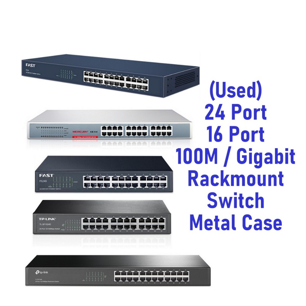 (Used) 24-Port 100M / Gigabit Desktop / Rackmount Switch 16 Port ...