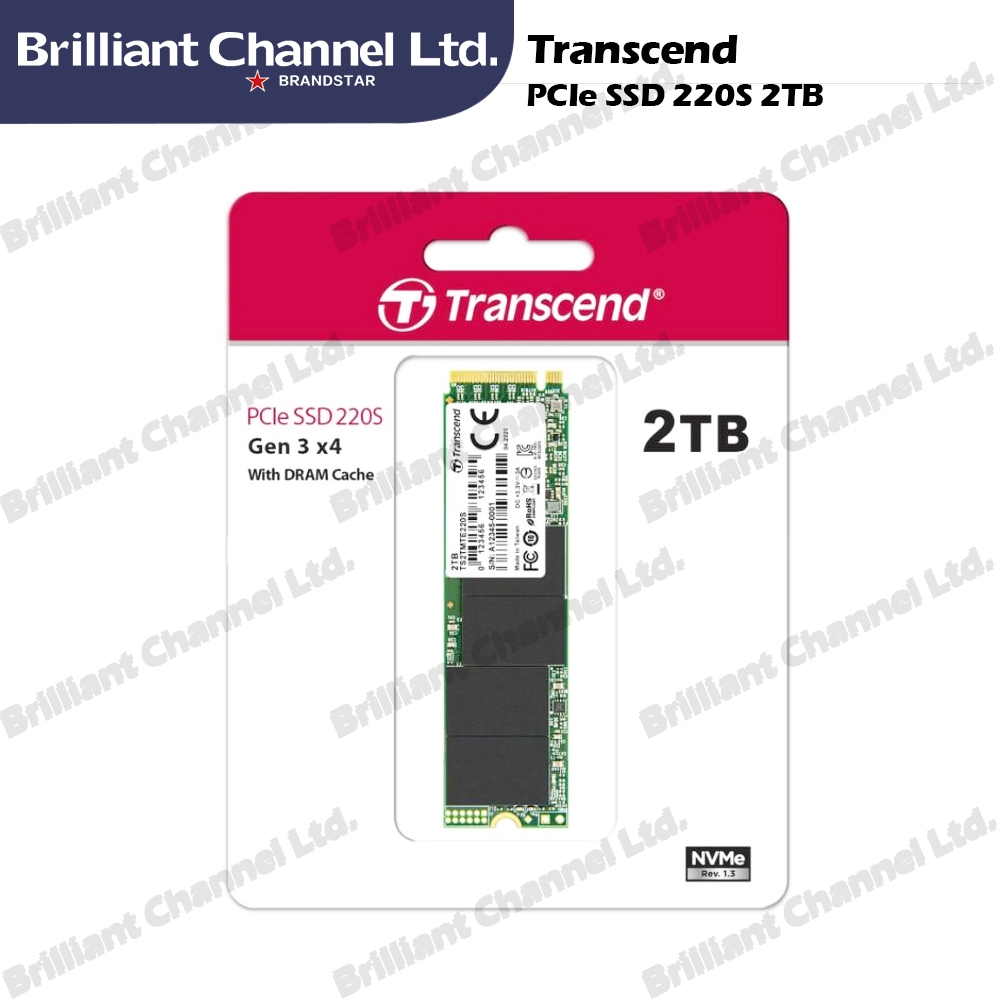 Transcend 220S M.2 PCIe SSD 2TB (TS2TMTE220S) (Read: 3500MB/s, Write ...