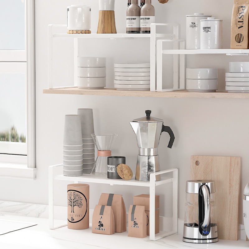 Kitchen Cabinet Layered Rack Storage Rack Cabinet Partition Countertop ...