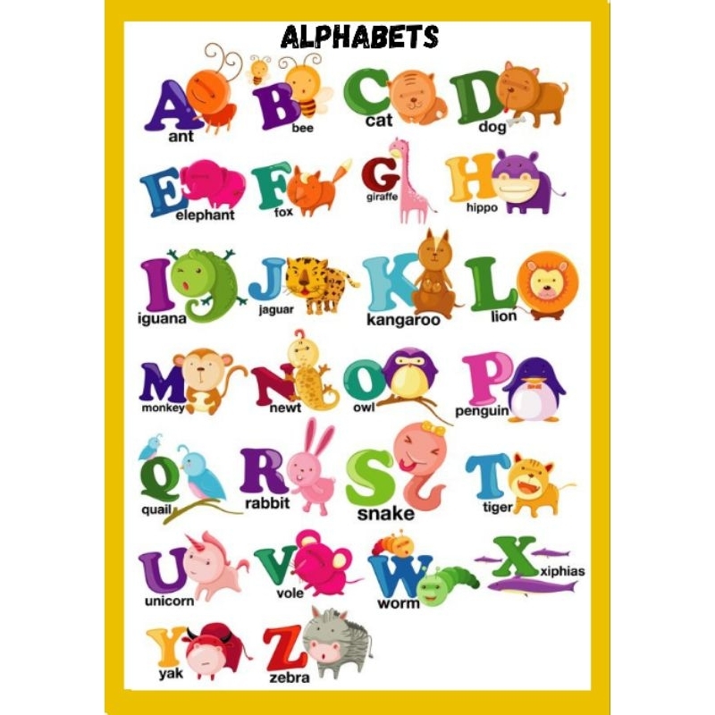 LAMINATED CHARTS FOR KIDS/EDUCATIONAL CHART | Shopee Singapore
