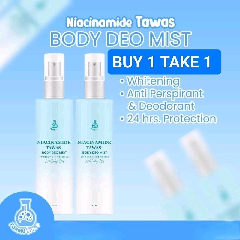 NIACINAMIDE TAWAS BODY MIST 100ml FDA APPROVED (WITH RANDOM FREEBIES) | Shopee Singapore