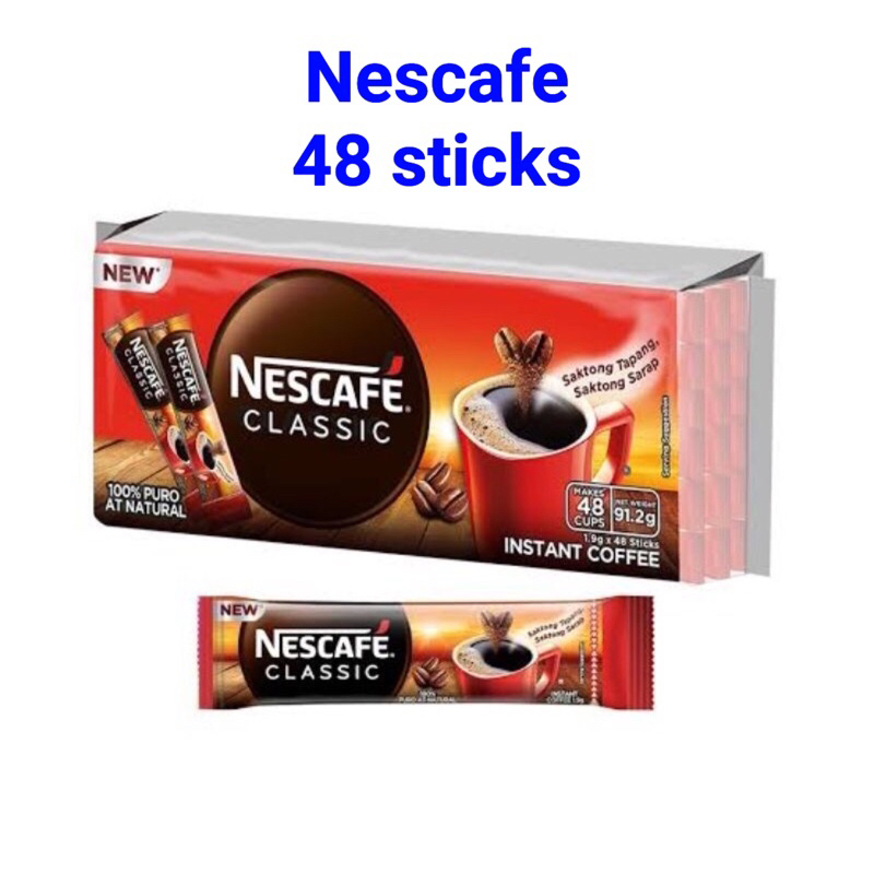 Nescafe Classic Instant Coffee Sticks 2g (pack of 48 sticks) | Shopee ...
