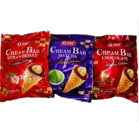 COCO CREAM BAR CHOCOLATE, STRAWBERRY & MATCHA FLAVOR 300g ICE CREAM CONE SNACKS | Shopee Singapore