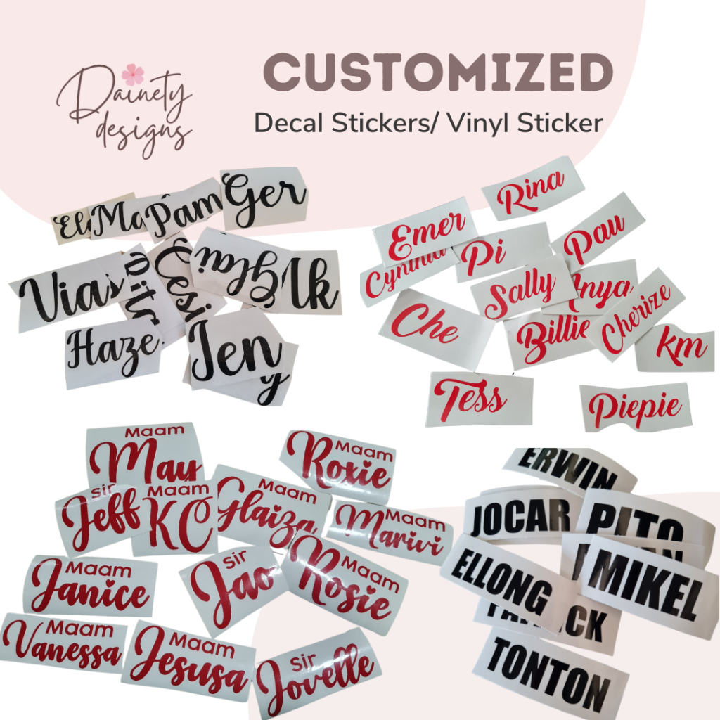 Personalized Vinyl Name Label Sticker Decal Waterproof (decals ...