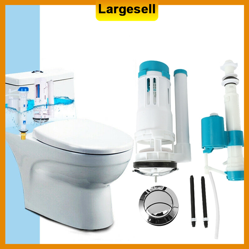 Dual Button Toilet Water Tank Fittings Set Inlet Valve/Flush Valve ...