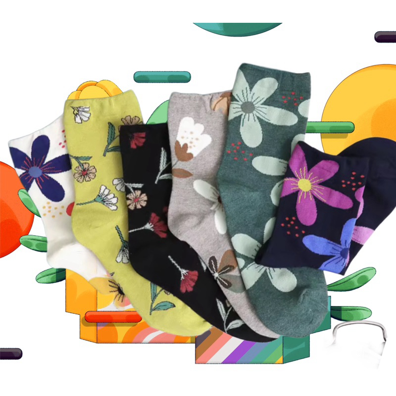 J2- Korean Socks • Floral Iconic Socks | Shopee Singapore