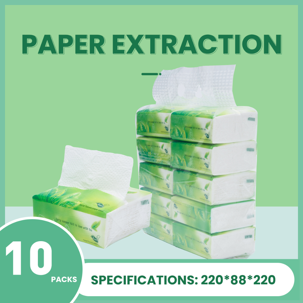 Mnkyfurniture Organic green tea Facial Tissue Paper 4 ply 10 Packs ...