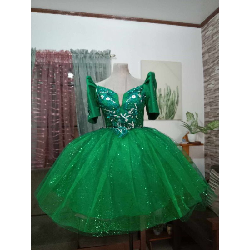 Cocktail dress Filipiniana sleeve heart shape | Shopee Singapore