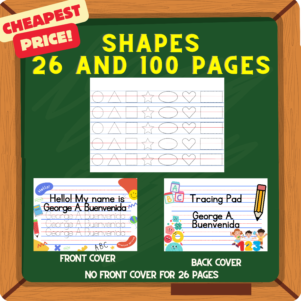 Shape Tracing Pad !!️( 26 pages / 100 pages) | Shopee Singapore