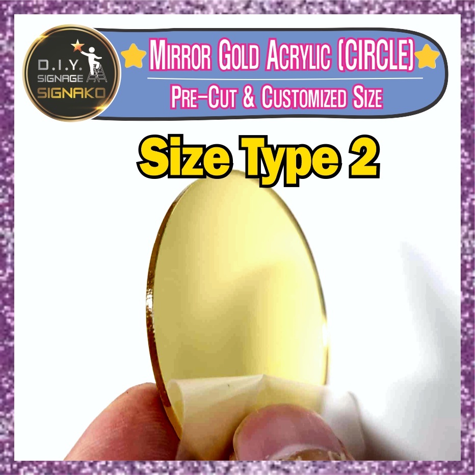 Mirror "Gold" Circle Round Acrylic Sheet Pre Cut & Customized Size2 ...