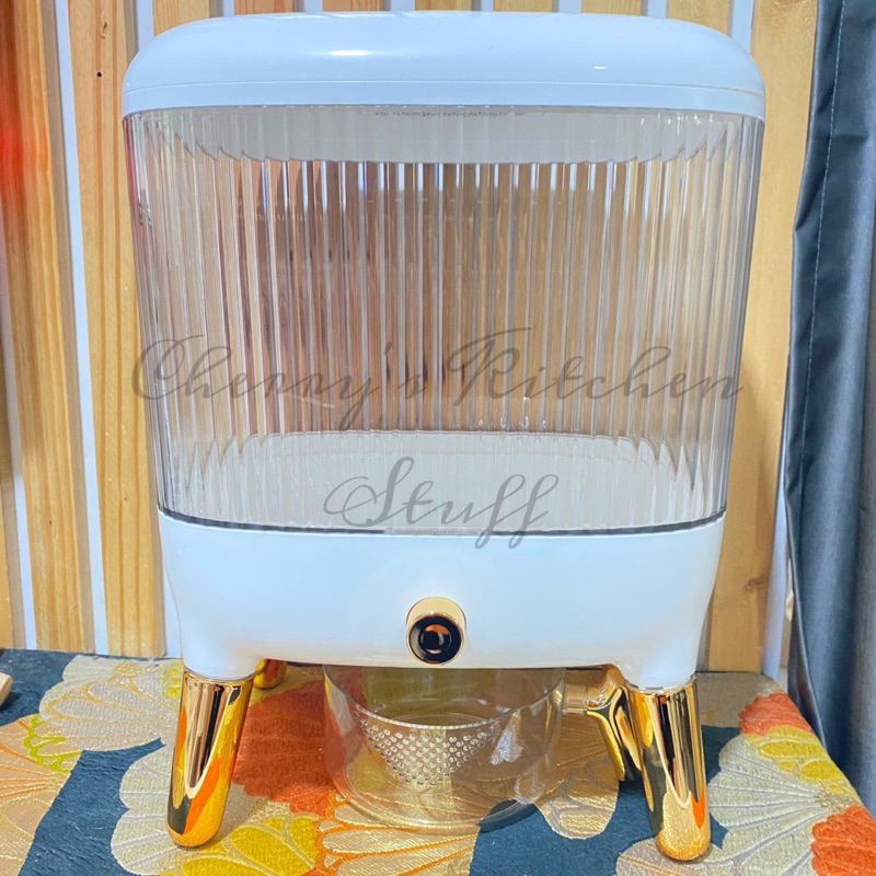 CKS Rice Storage Aesthetic Modern Home White Gold Classy Container ...