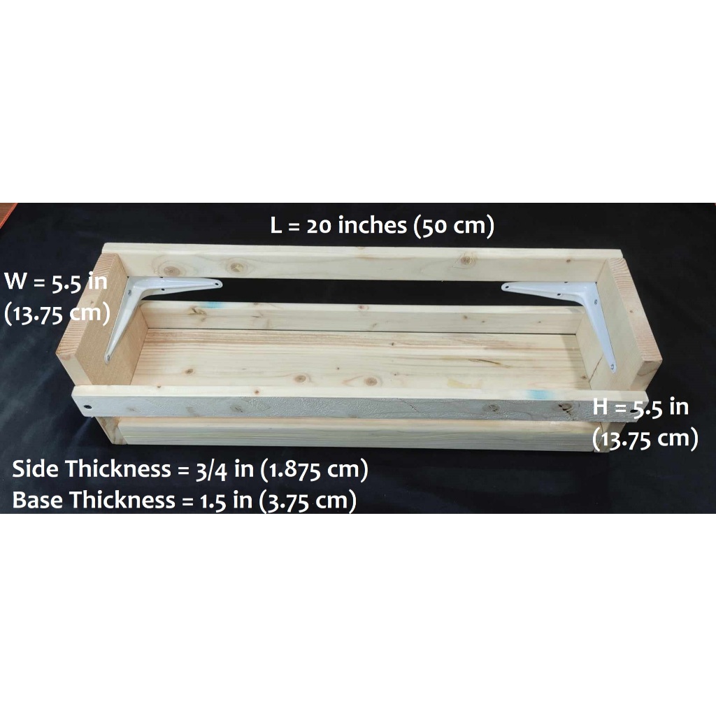 Thick Wooden Floating Rack / Kitchen Rack / Floating shelf (12, 16, 20 ...