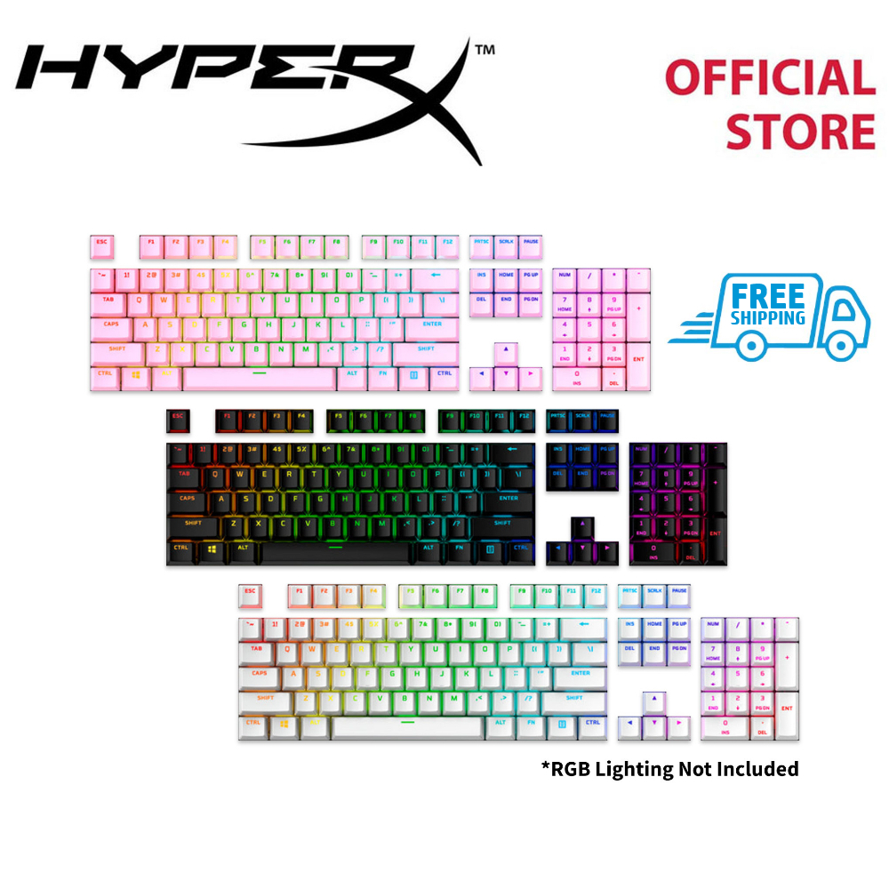 HyperX Full Key Set Keycaps 104 Keys Durable Double Shot PBT Material ...