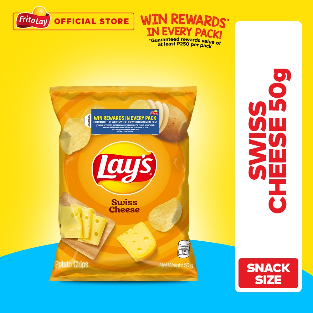 SURE WIN REWARDS Lay's Swiss Cheese Potato Chips 50g | Shopee Singapore