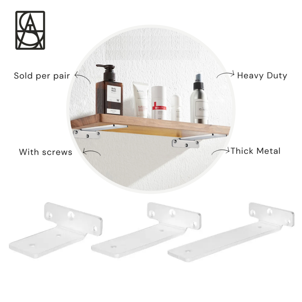 2pcs Conceal Floating Wall Shelf Bracket Support Screw Matte White for ...