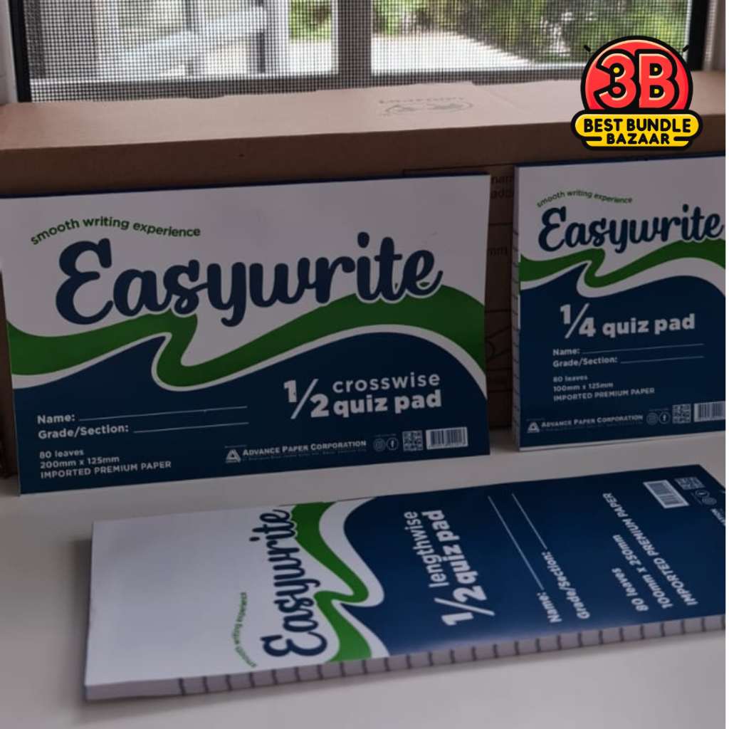 EASYWRITE QUIZ PAD - VALUE PACK 5! (1/4, 1/2 CROSSWISE, 1/2 LENGTHWISE ...
