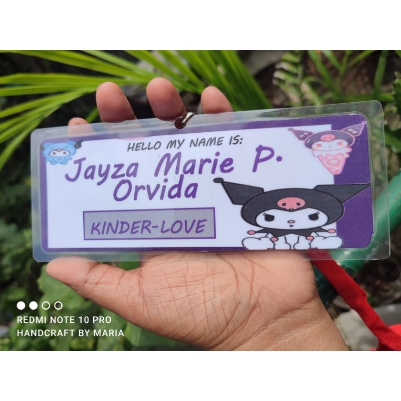 kuromi mine craft name tag laminated front only | Shopee Singapore