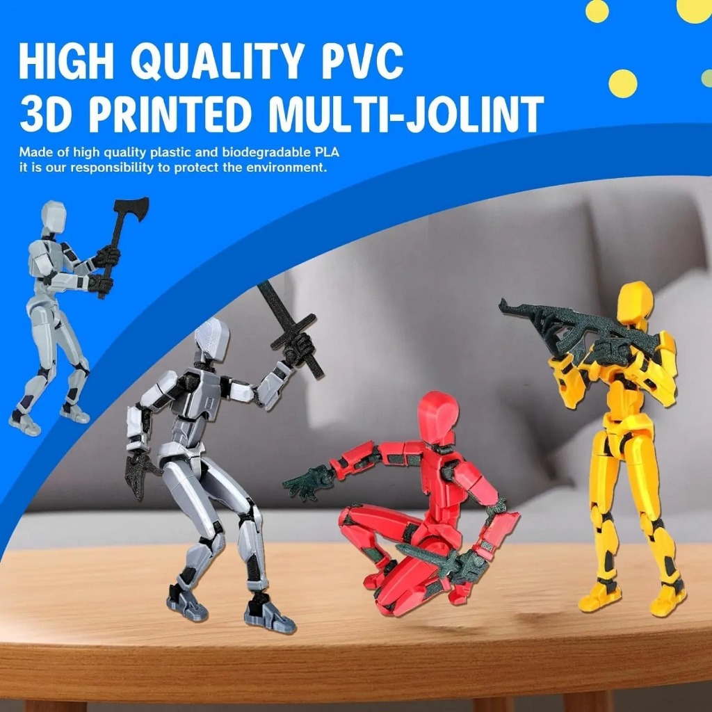 Lucky 13 Action Figure 3D Dummy Figure Multi-jointed Movable 3D Printed ...