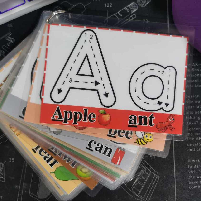 Write and Erase Laminated Flash Card (Alphabets and numbers), Laminated ...
