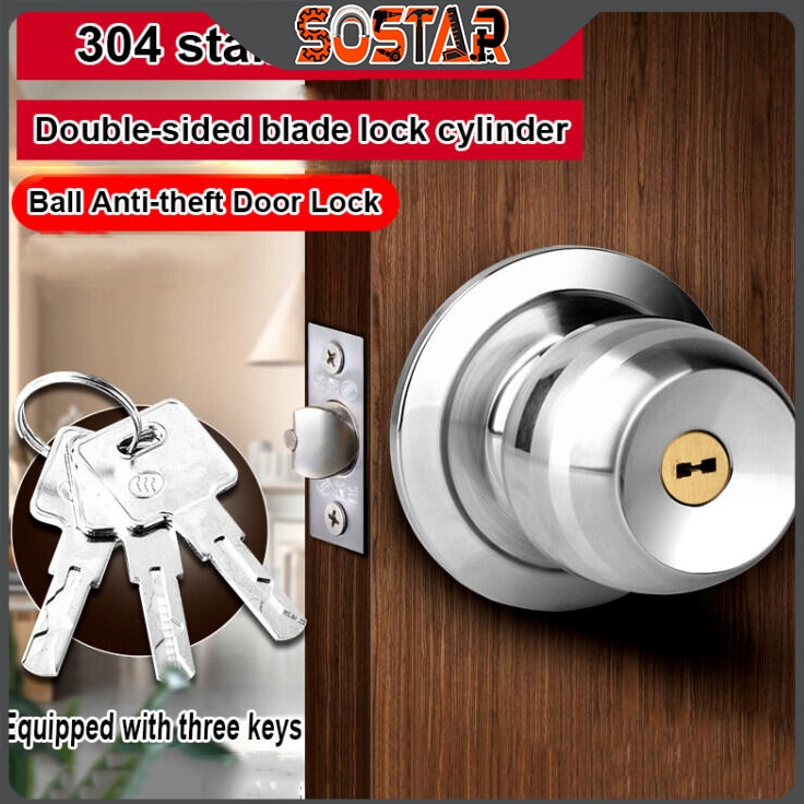 304 Stainless Steel Door Knob Lever Type Universal With Key Door Knob ...
