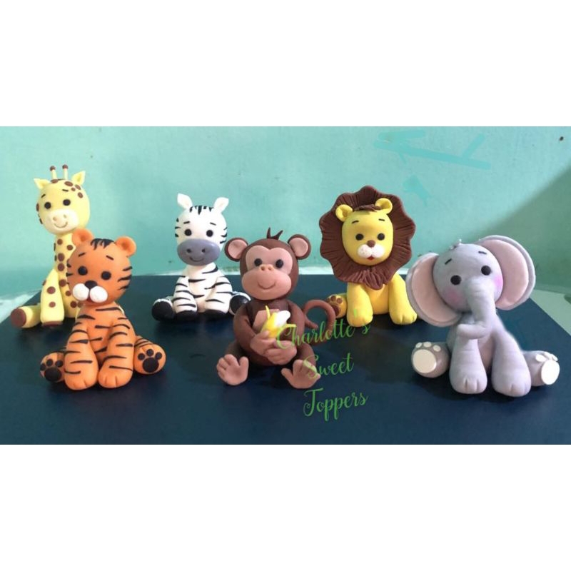 EDIBLE GUMPASTE SAFARI ANIMALS CAKE TOPPER (1pc) | Shopee Singapore