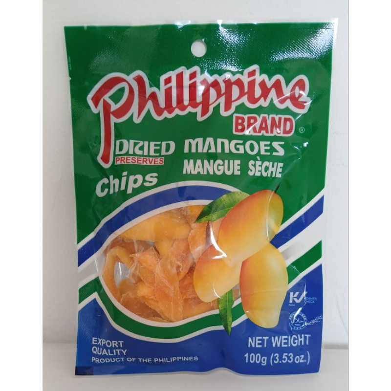10 PCS -Philippine Brand "DRIED MANGO CHIPS" 100G for only 780!!! | Shopee Singapore