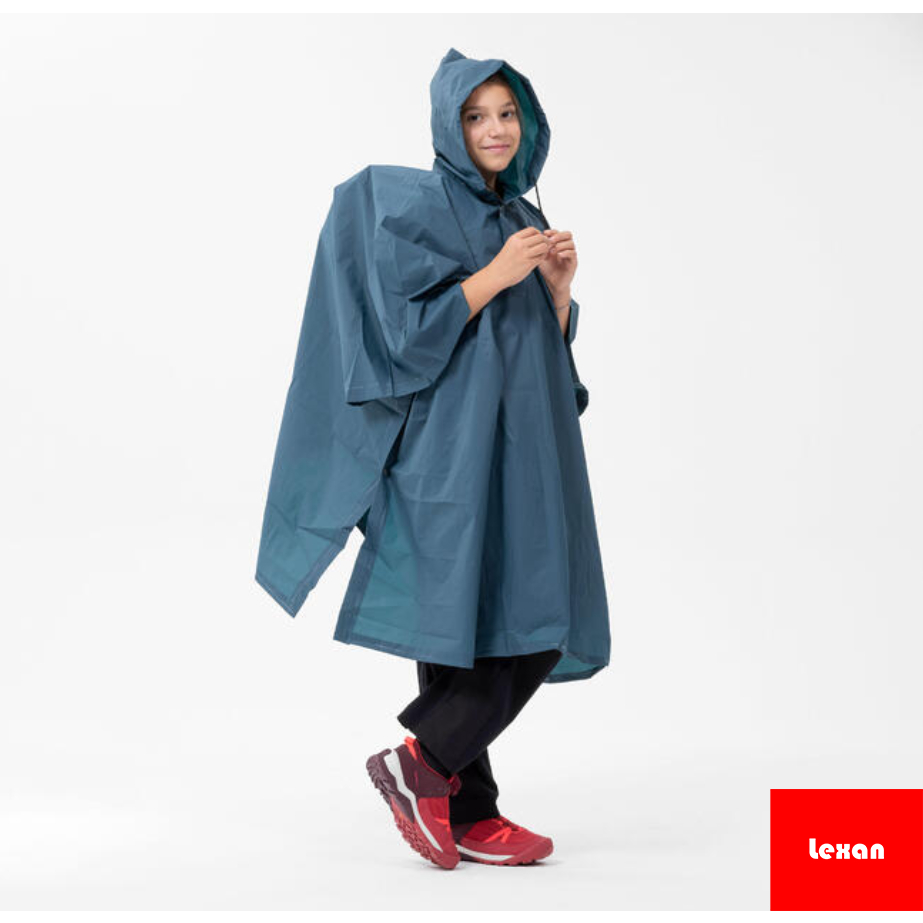 Lexan Heavy Duty Unisex Nylon Raincoat Poncho Kapote for Teens (5 to 16 ...