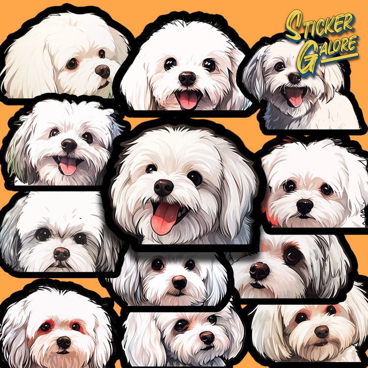 MALTESE DOG PEEKER STICKERS (WATEPROOF AND SCRATCH PROOF, VINYL ...