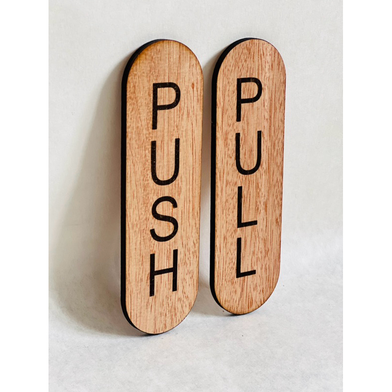 Wood Push Pull Door Signage | Shopee Singapore