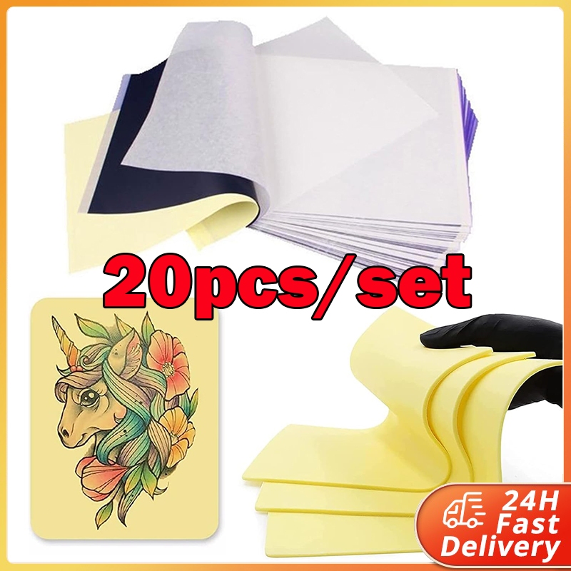 20Pcs/Set Tattoo Practice Skins and Transfer Paper Kit,10pcs Tattoo ...