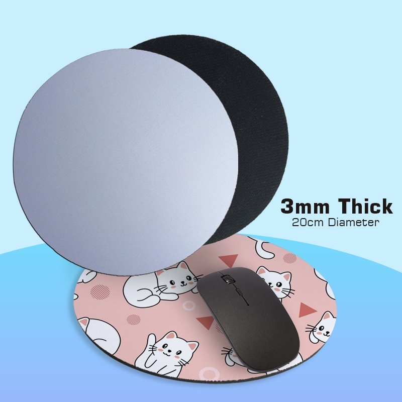 (10PCS) Plain White Sublimation Printable Mouse Pad 3mm Round 20x20cm ...