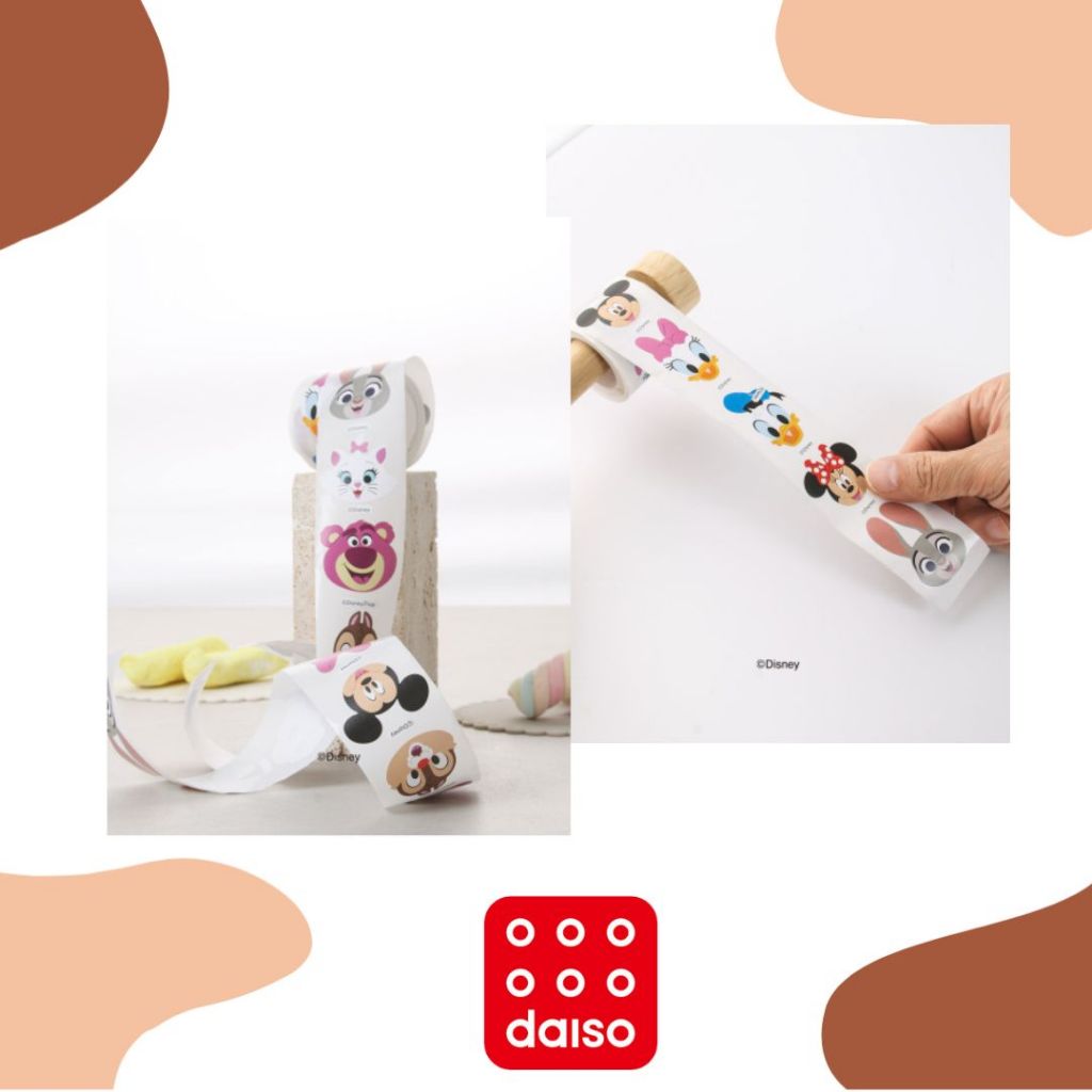 [DAISO KOREA] 120 Piece Disney Characters Roll Stickers | Shopee Singapore