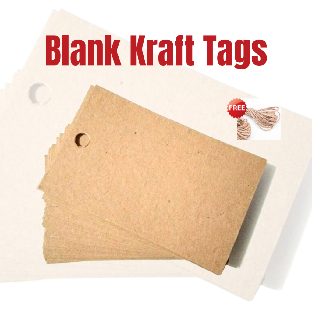 50pcs | 100pcs Blank Kraft Tags with Free Jute String (packaging ...