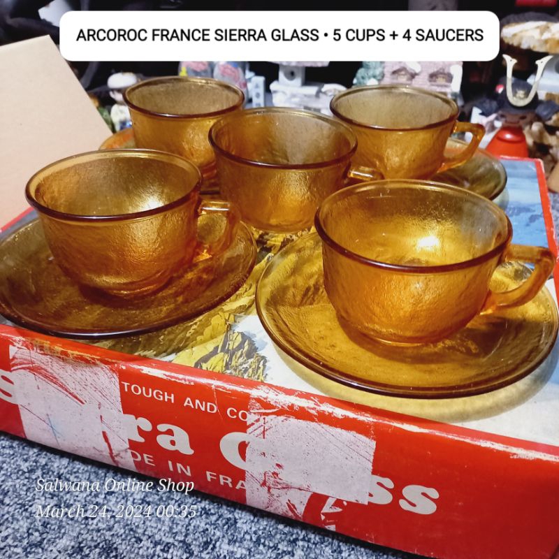 ARCOROC FRANCE SIERRA AMBER GLASSWARE SET • JAPAN | Shopee Singapore