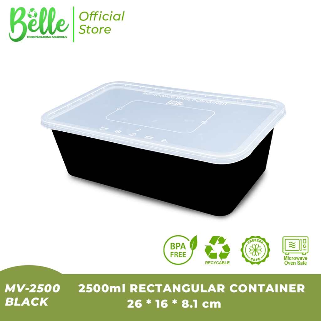 Belle New RE-2500 Microwavable Container 2500ml Rectangular Series ...