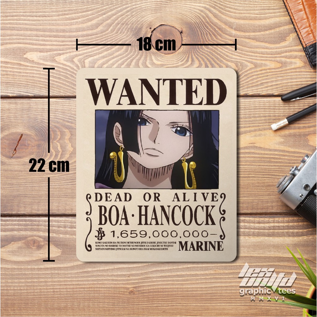 One Piece Wanted Custom Mouse Pad (Boa Hancock Wanted Poster) | Shopee ...