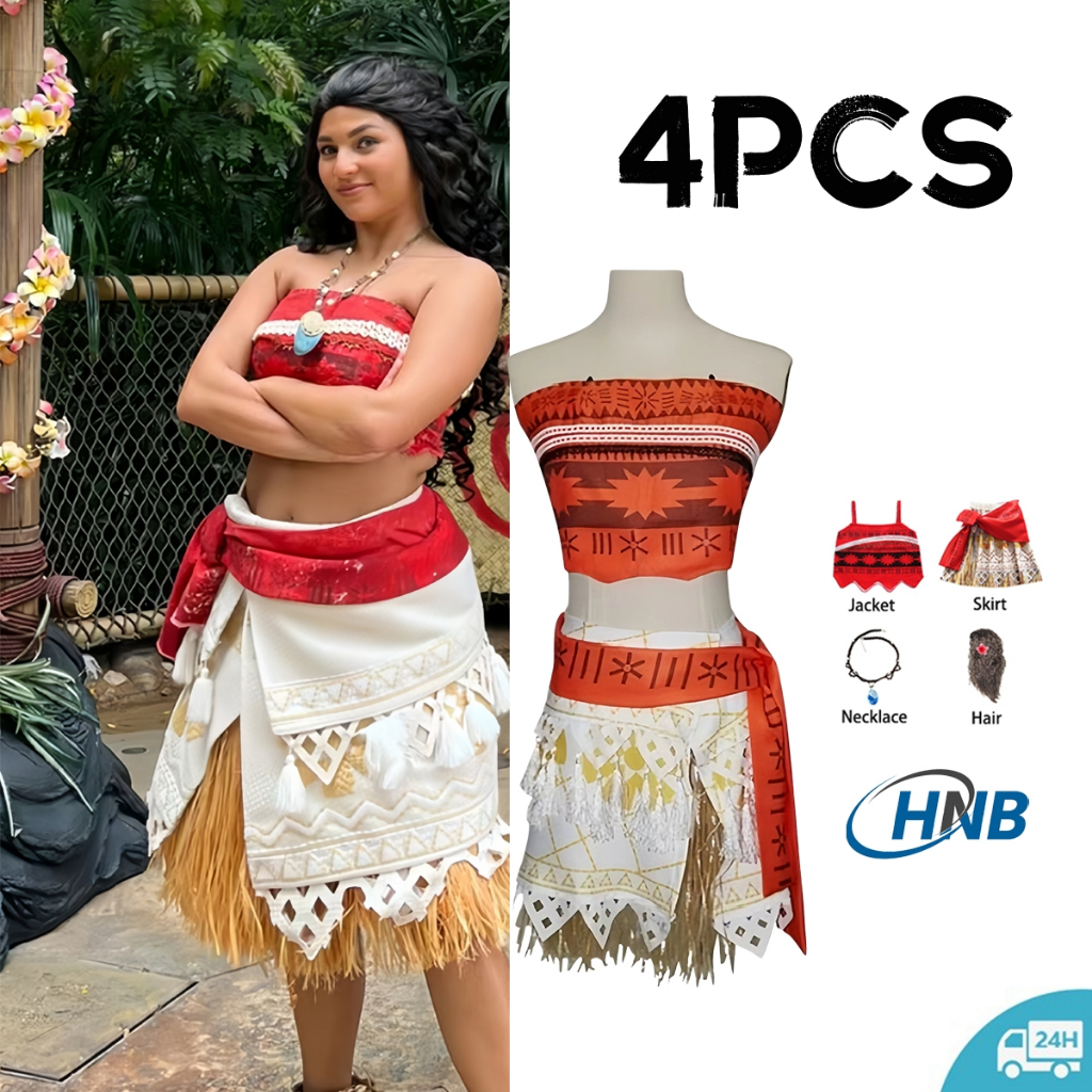 Moana Costume - dress and necklace | Hawaiian Costume | Halloween ...