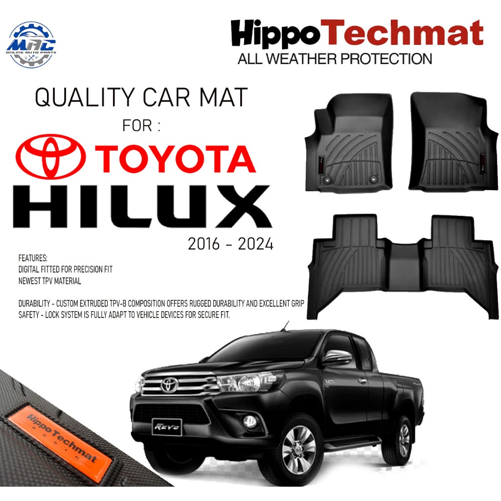 HIPPO TECHMAT for Toyota HILUX REVO / CONQUEST 2016-2024 Deep Dish ...