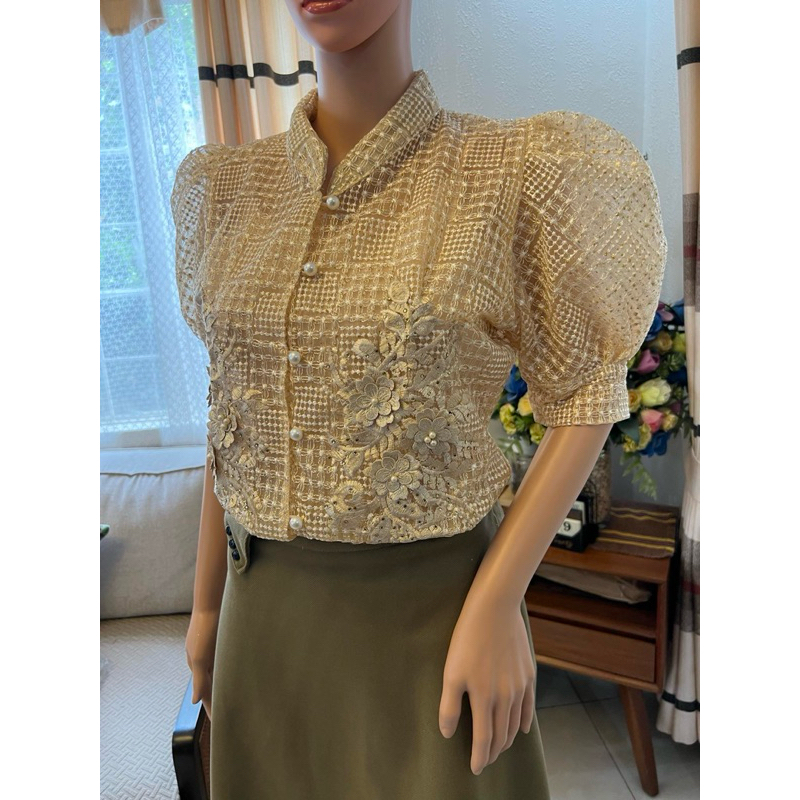 Filipiniana Top/Modern Style Filipiniana/Top Only | Shopee Singapore
