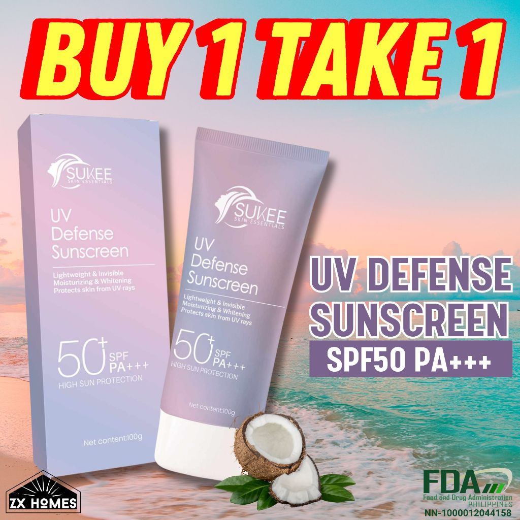 ZX HOMES SUKEE 100g UV Defense Sunscreen SPF50+ Light Weight Non greasy ...