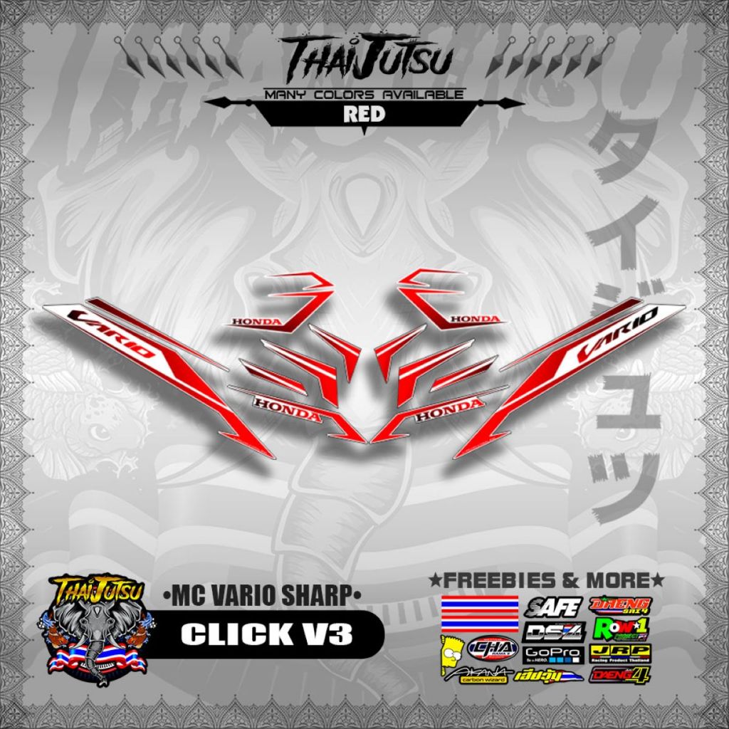 CLICK V3 DECALS ( MC VARIO SHARP ) [ PREMIUM GLOSSY LAMINATED ...