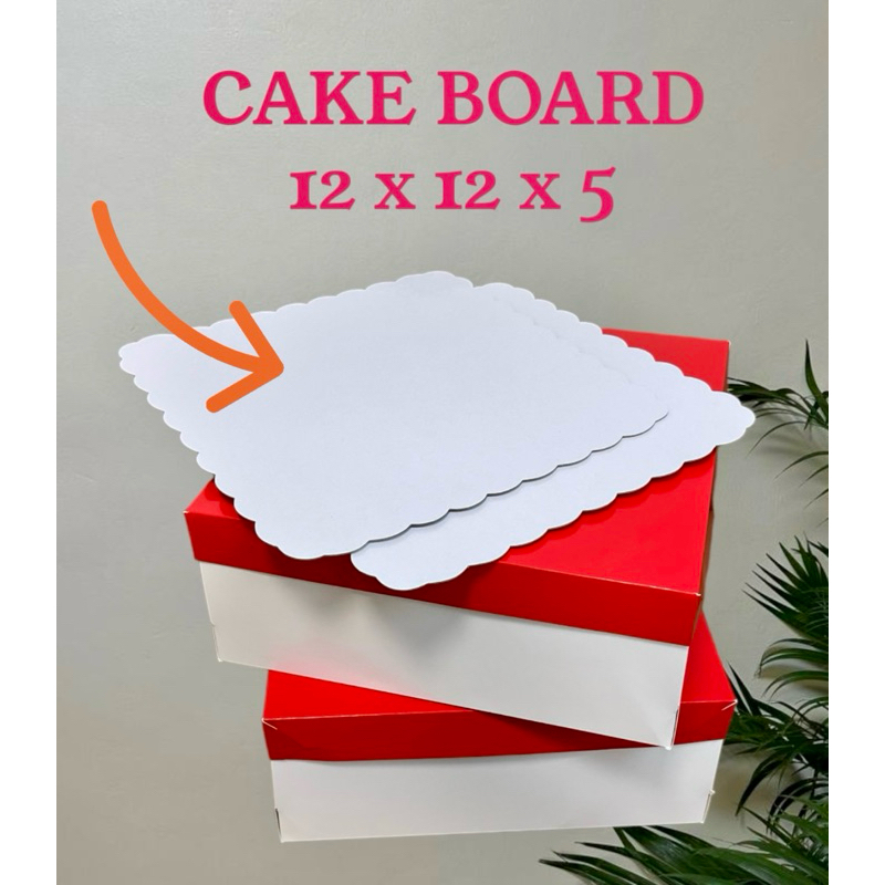12x12 inches CAKE BOARD WHITE SQUARE SCALLOP CORRUGATED (10 PCS ...